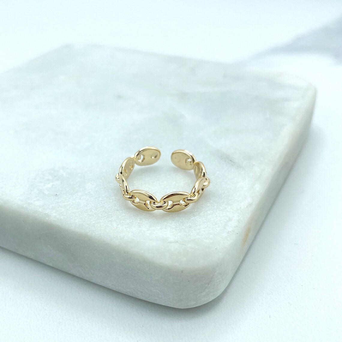 18k Gold Filled Mariner Open Link Ring, Mariner Anchor Chain Ring ...