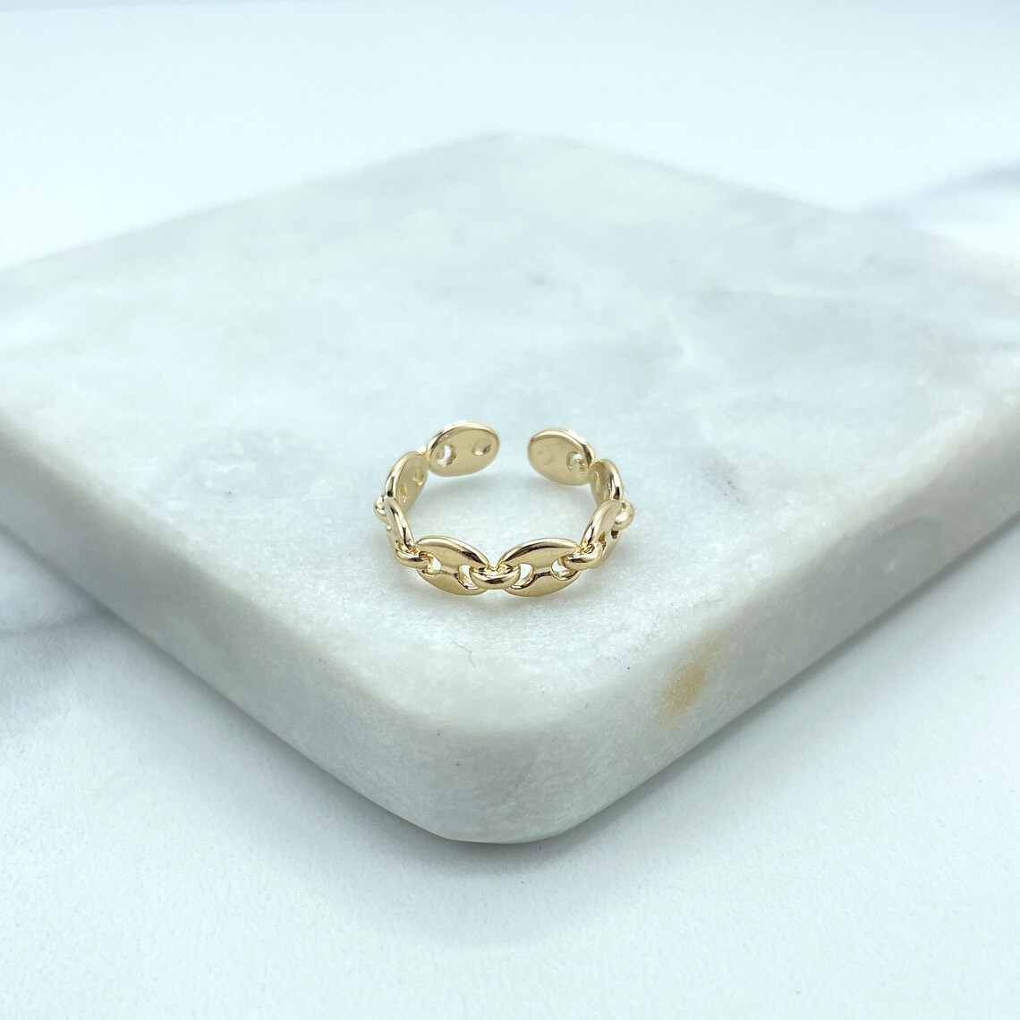 18k Gold Filled Mariner Open Link Ring, Mariner Anchor Chain Ring ...