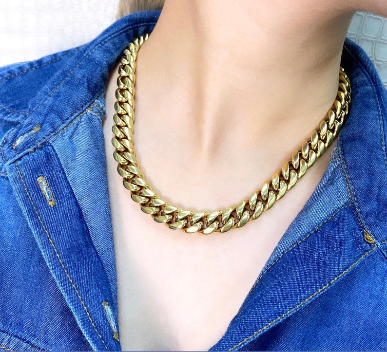 10mm Miami Cuban Chain 14k Gold Filled Double Safety Lock - Etsy