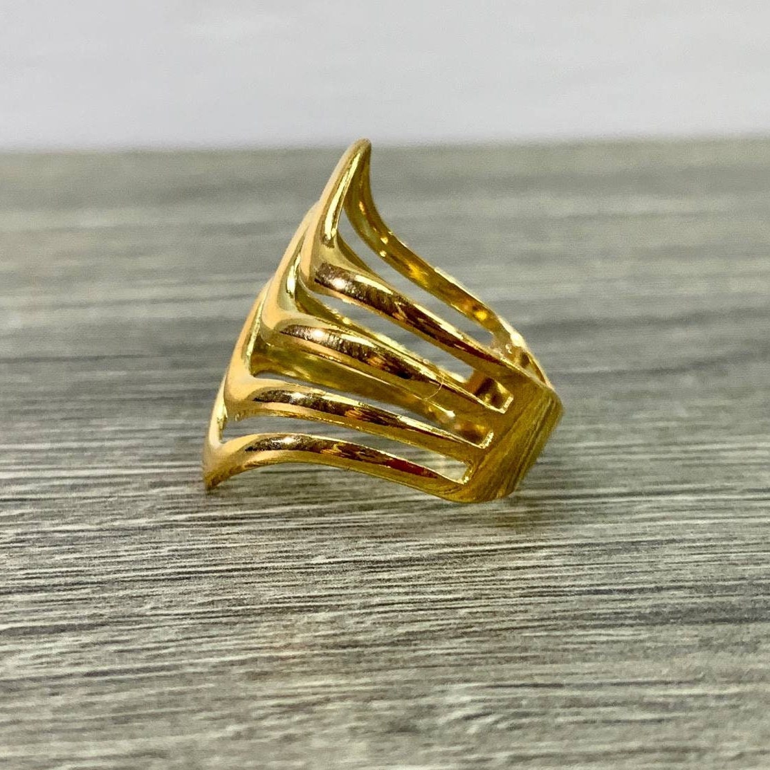 18k Gold Filled Wave Ring Wholesale Jewelry Making Supplies - Etsy
