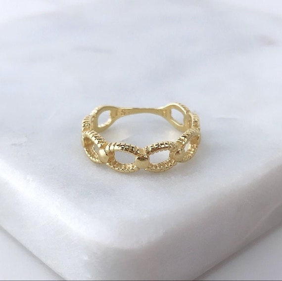 18k Gold Filled Fancy Hollow Chain Ring Wholesale Jewelry - Etsy
