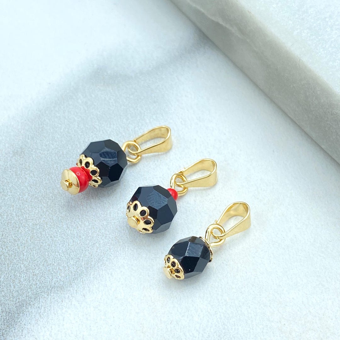 18k Gold Filled Azabache Charm, Three Different Charm Designs ...