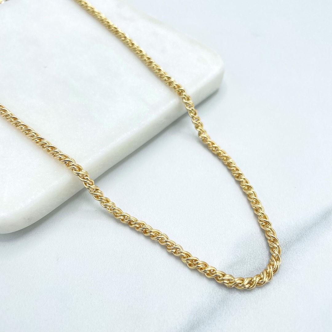 18k Gold Filled 3mm Rope Chain Style, Classic Necklace, Wholesale ...