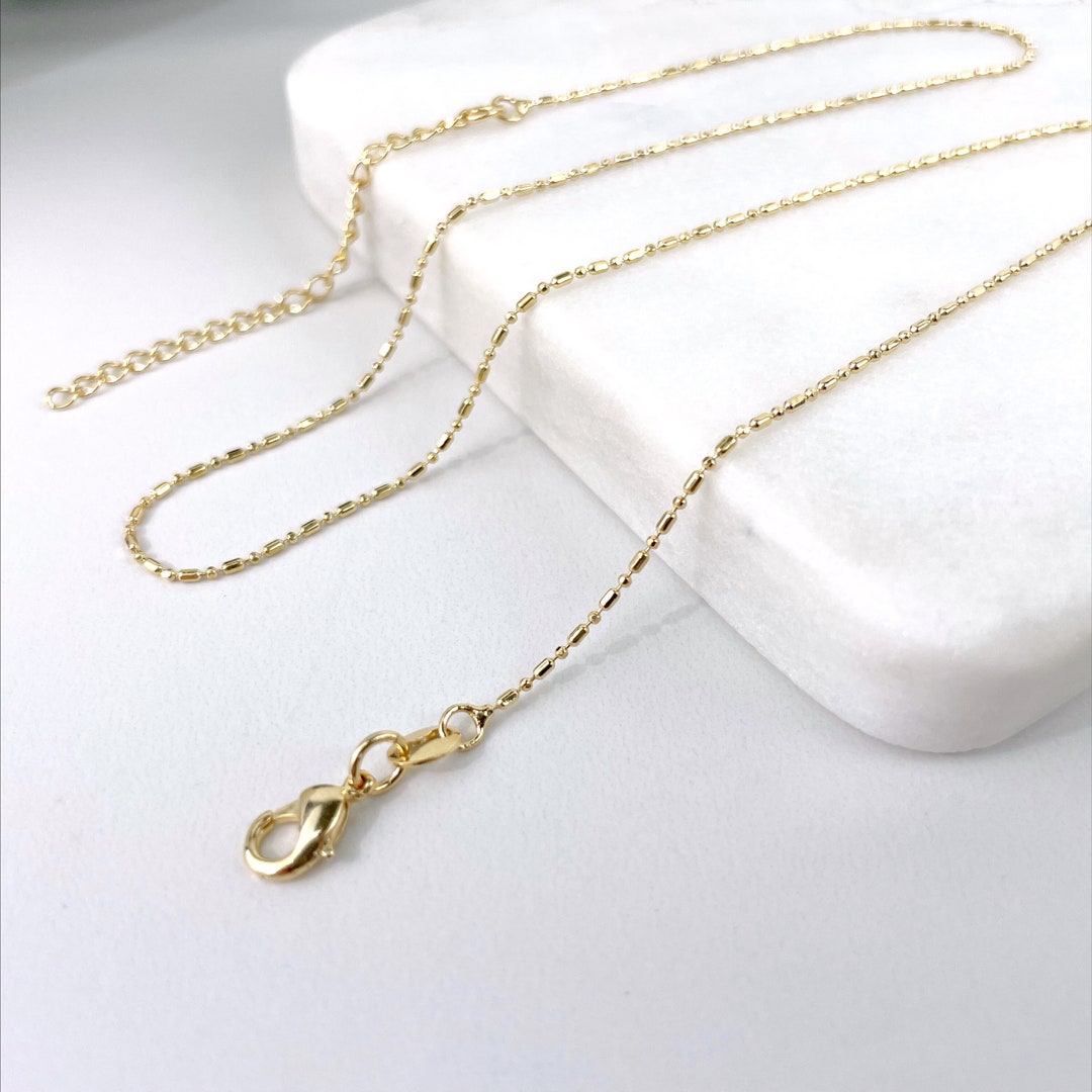 18k Gold Filled 1mm Thickness Dash Dot Link Chain, Dainty Chain ...