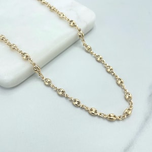 18k Gold Filled 5mm Mariner Anchor Chain, Chunky Link Mariner Chain ...