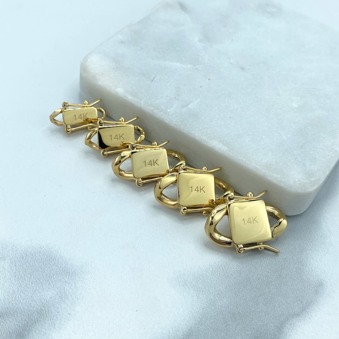 14k Gold Filled Double Safe Box Lock Clasp for Cuban Link Chain ...