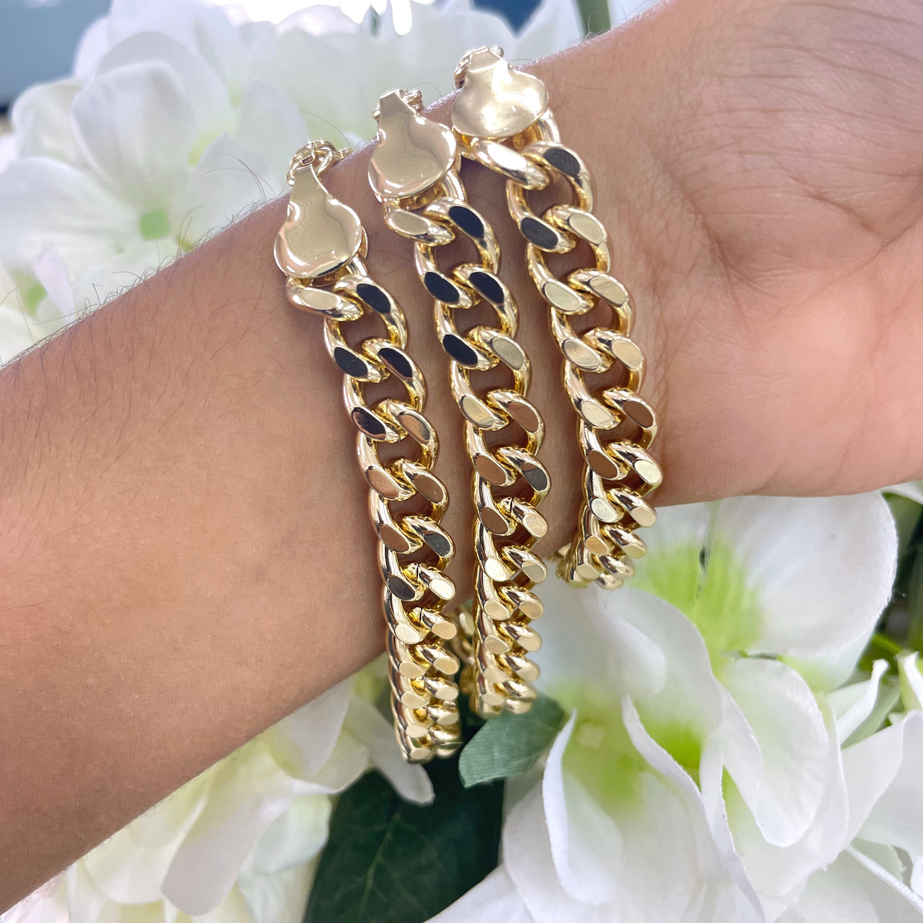 18k Gold Filled 9mm Flat Curb Link Flat Cuban Link Chain - Etsy