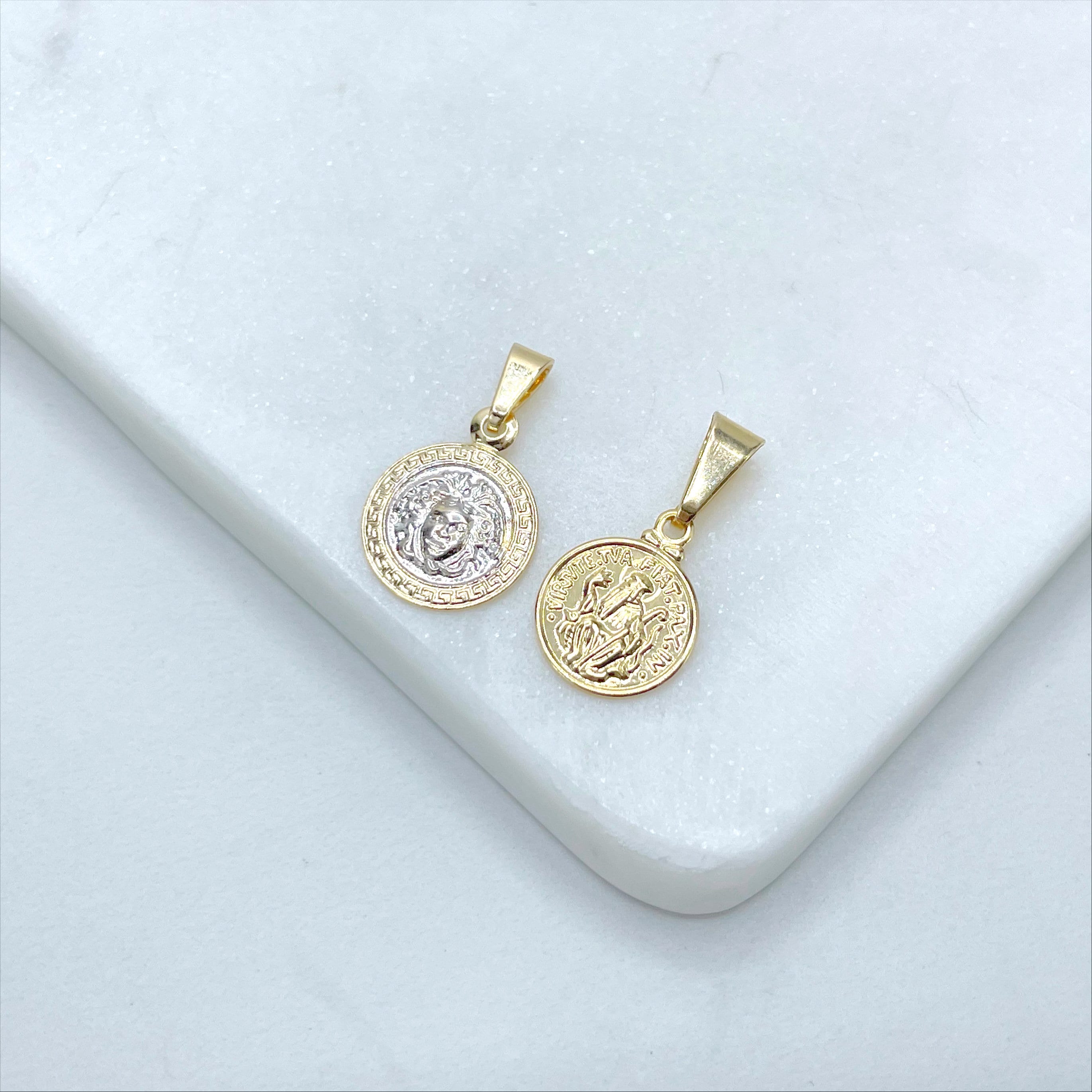 18k Gold Filled Medusa Greek Mythology Medal Charm or Amulet | Etsy