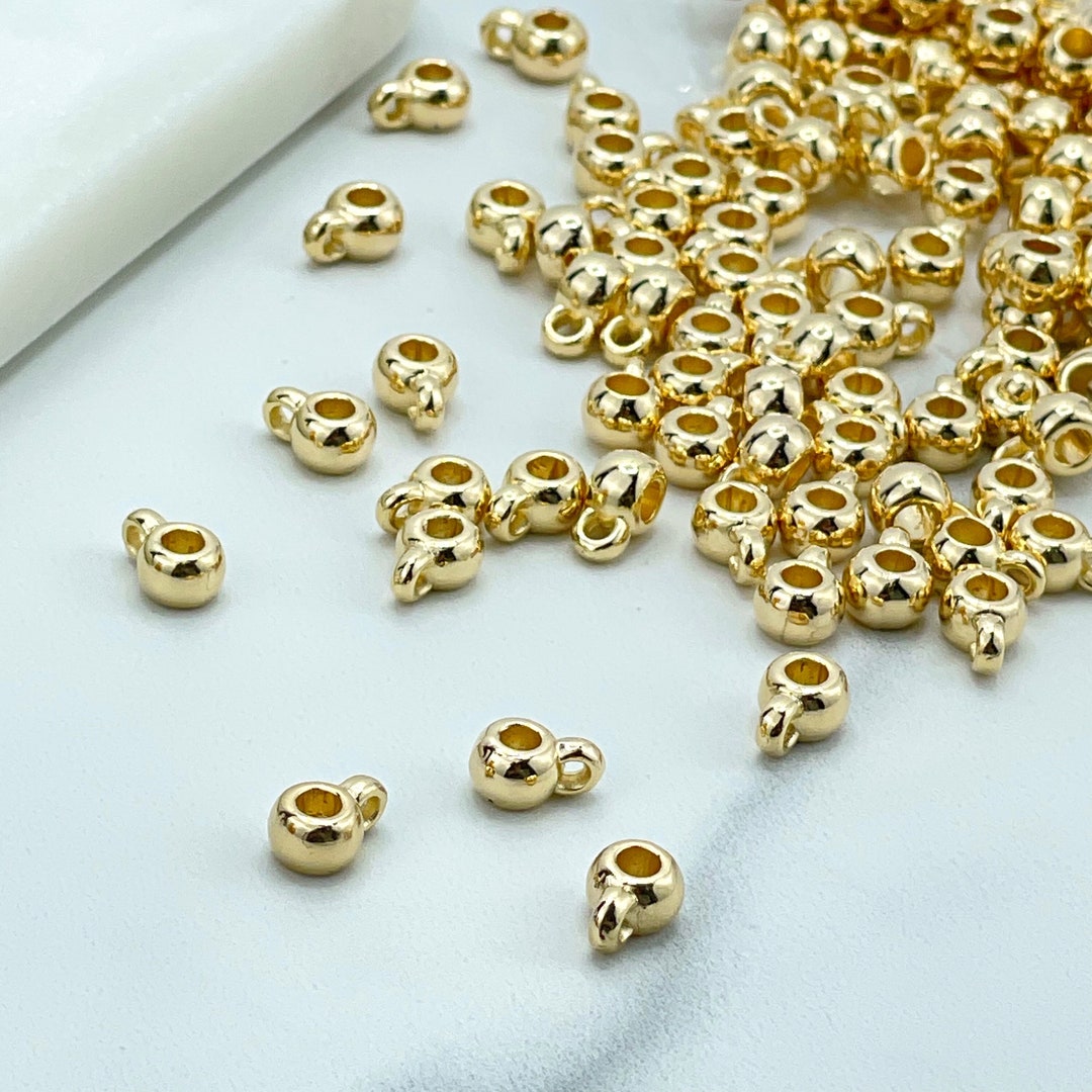 18k Gold Filled 6mm Clasp Connector, Bail Beads Connector, Bail Beads ...