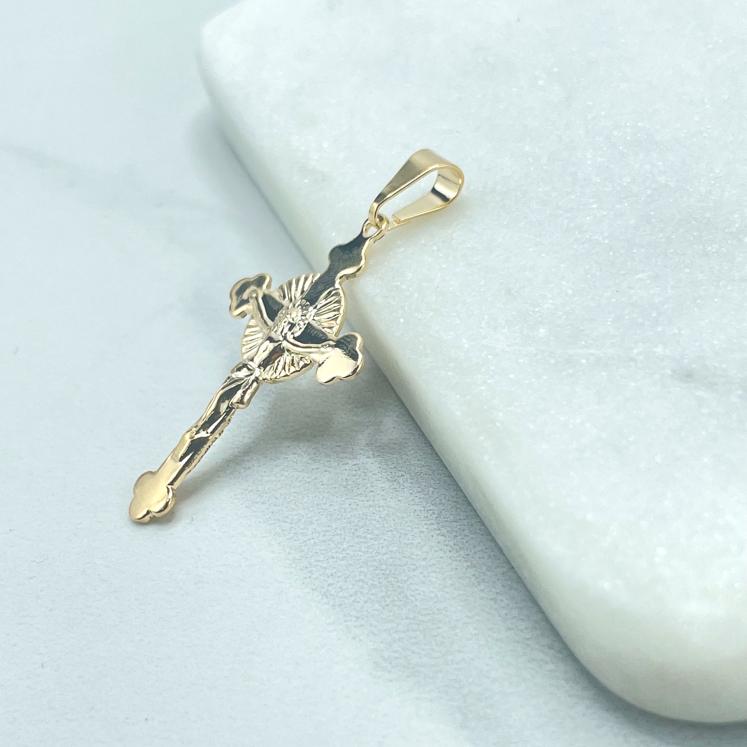 18k Gold Filled Jesus Cross Design Pendant Crucifix Religious - Etsy