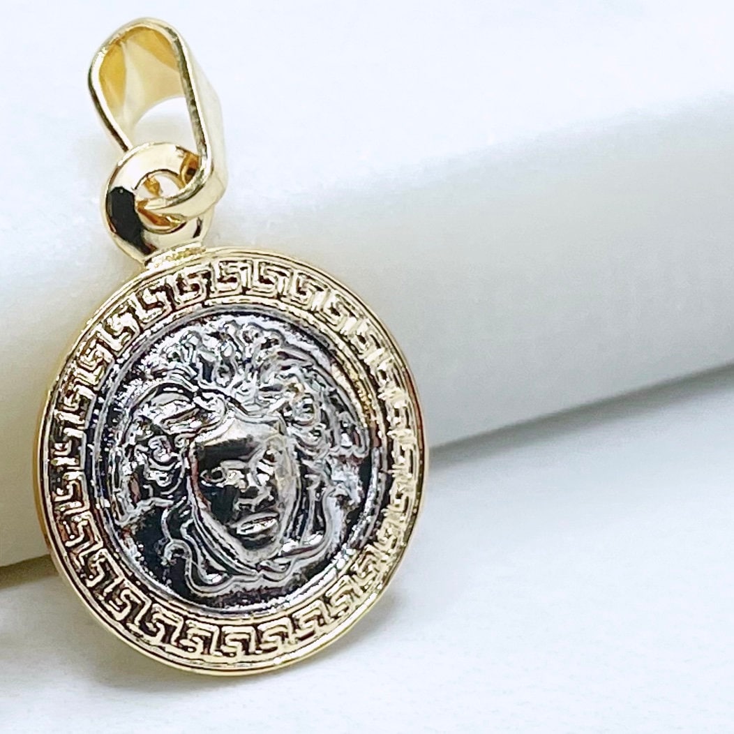 18k Gold Filled Medusa Greek Mythology Medal Charm or Amulet | Etsy