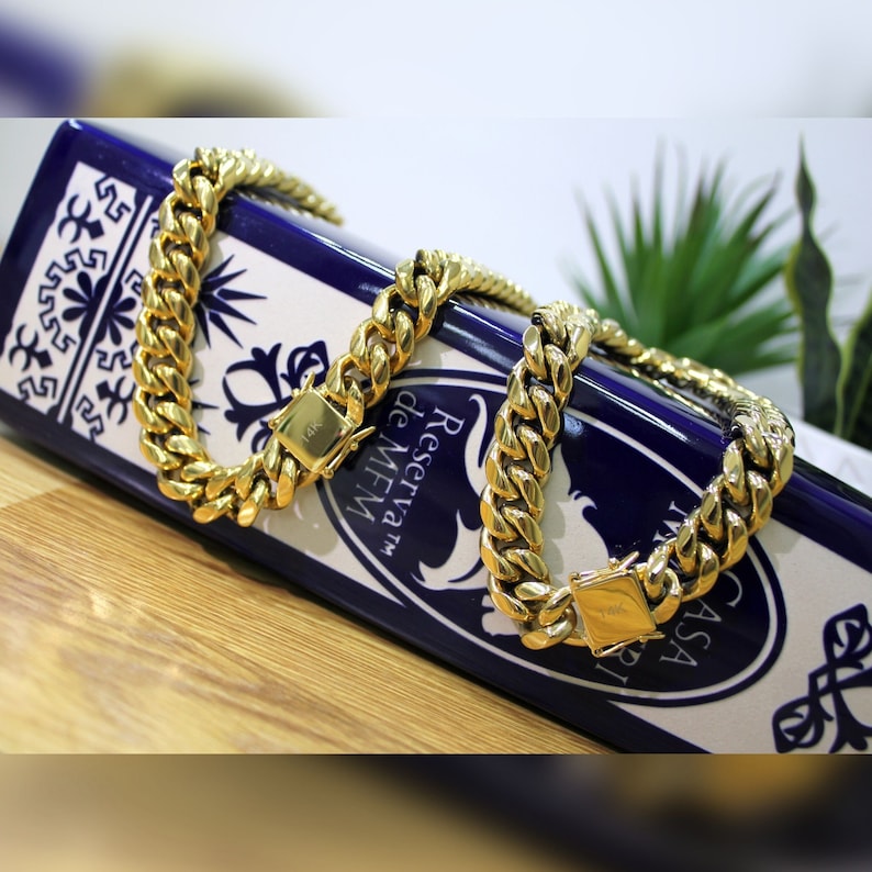 10mm Miami Cuban Chain 14k Gold Filled Double Safety Lock - Etsy