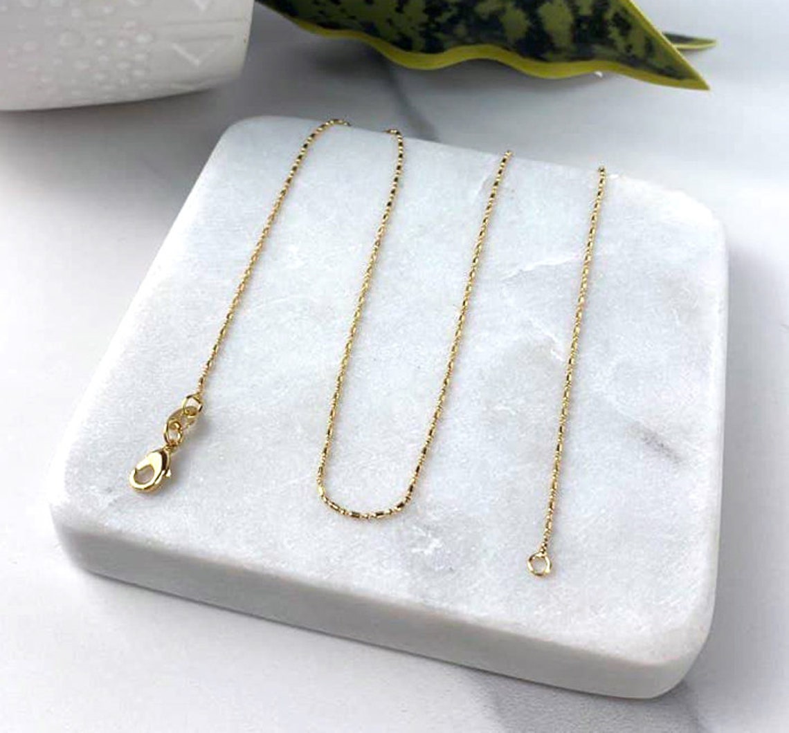 18k Gold Filled 1.5 Mm Thickness Dash Dot Link Chain, Dainty Chain ...