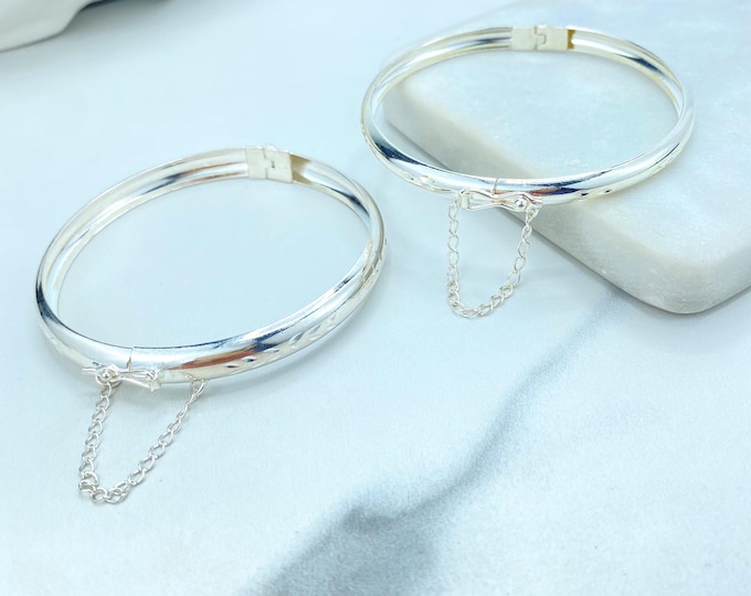 Vintage Rolled Gold Bangle Bracelet With Safety Chain - Etsy