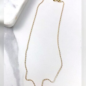 18k Gold Filled 1.5 Mm Thickness Dash Dot Link Chain, Dainty Chain ...