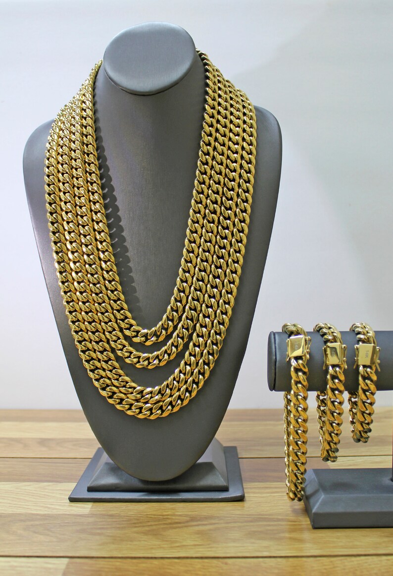 12mm Miami Cuban Chain in 14k Gold Filled Double Safety Lock | Etsy