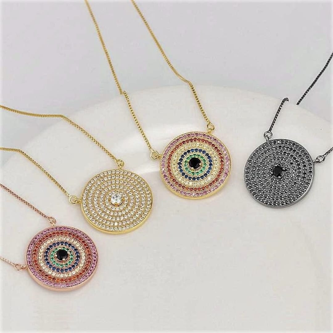 18k Gold Filled Fancy Turkish Eye With CZ Cubic Zirconia - Etsy