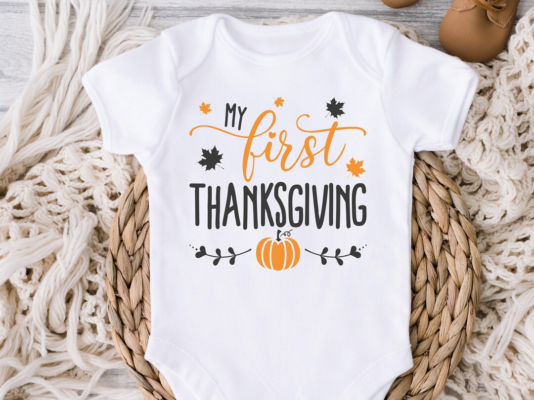 My First Thanksgiving Onesie®, Baby 1st Thanksgiving Bodysuit, Cute ...