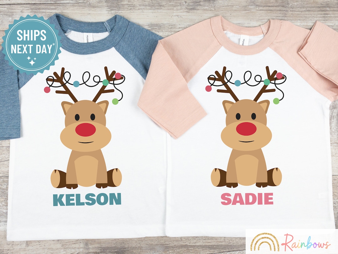 Personalized Christmas Shirts for Kids, Little Reindeer T-shirts ...