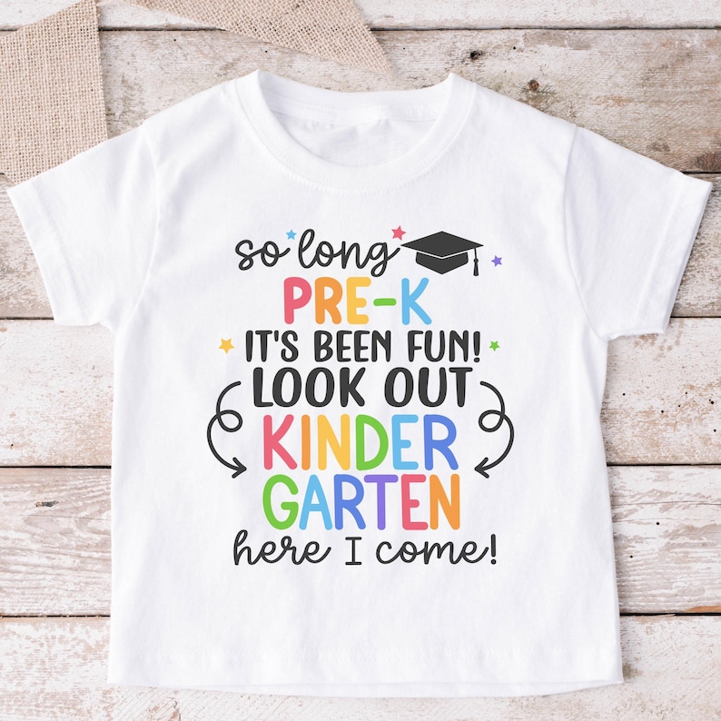 Pre-k Graduation Shirt: so Long Pre-k, Kindergarten Here I Come, 2059 ...