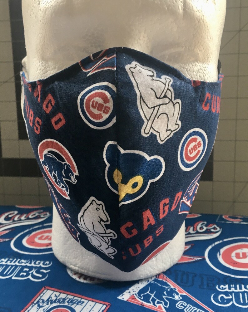 Chicago Cubs Cubby Bear Face Mask Reversible Adjustable | Etsy