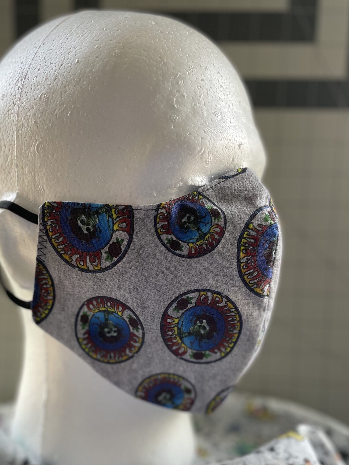 Roses Skull Dancing Bears Reversible Grateful Dead Face Mask | Etsy