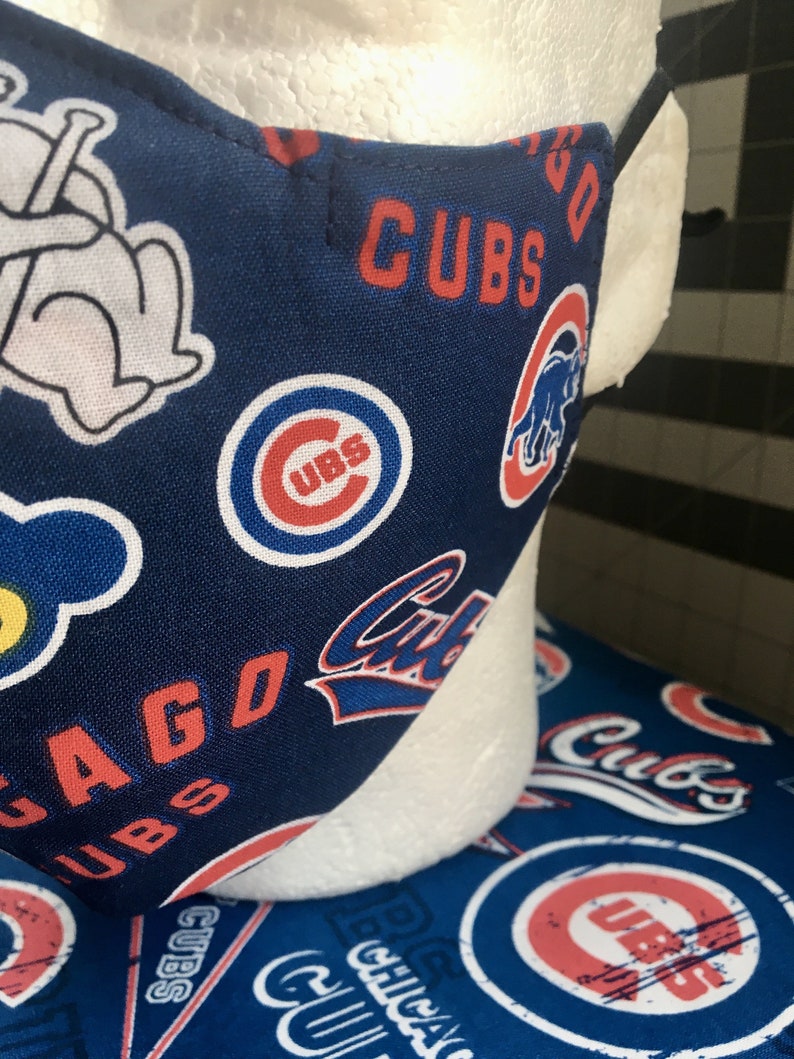 Chicago Cubs Cubby Bear Face Mask Reversible Adjustable | Etsy