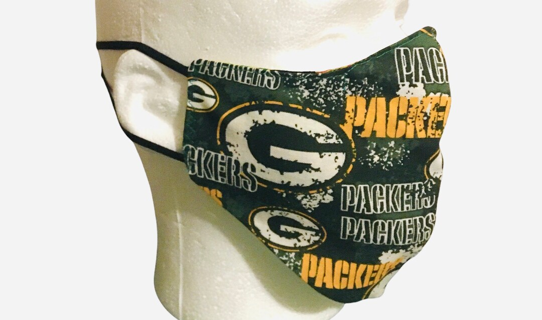 Green Bay Packers Cotton Face Mask Two Ply Three Ply PM 2.5 Filter ...