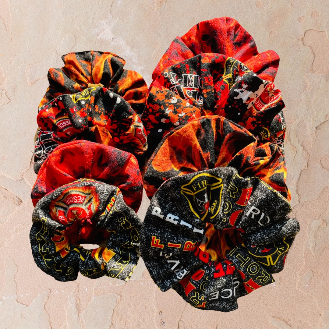 Firefighter First Responder Hair Scrunchies Hair Ties Bracelet - Etsy