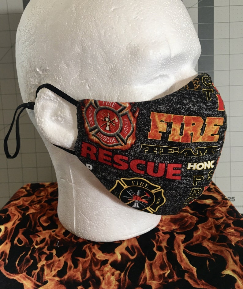 Firefighter Filter Cotton Face Mask Firefighter Novelty Gift Contoured ...