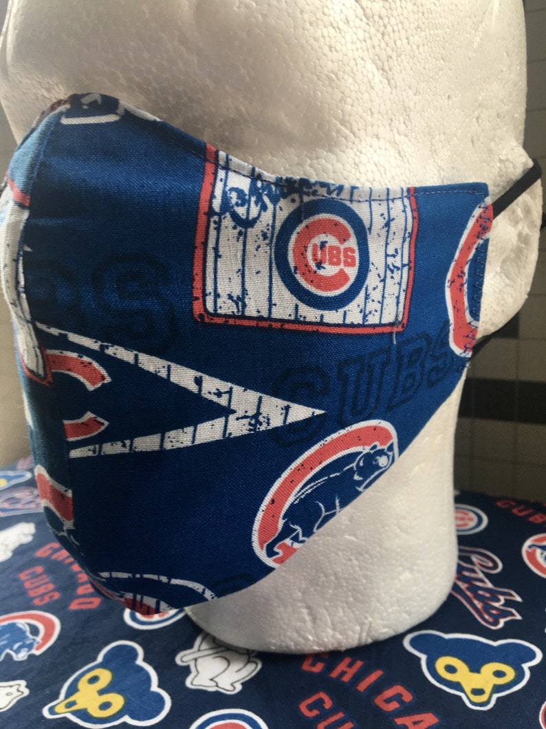 Chicago Cubs Cubby Bear Face Mask Reversible Adjustable | Etsy