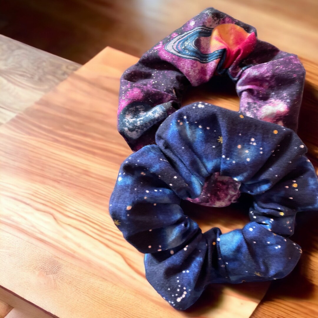 Purple Planet Blue Celestial Hair Scrunchies Glitter - Etsy