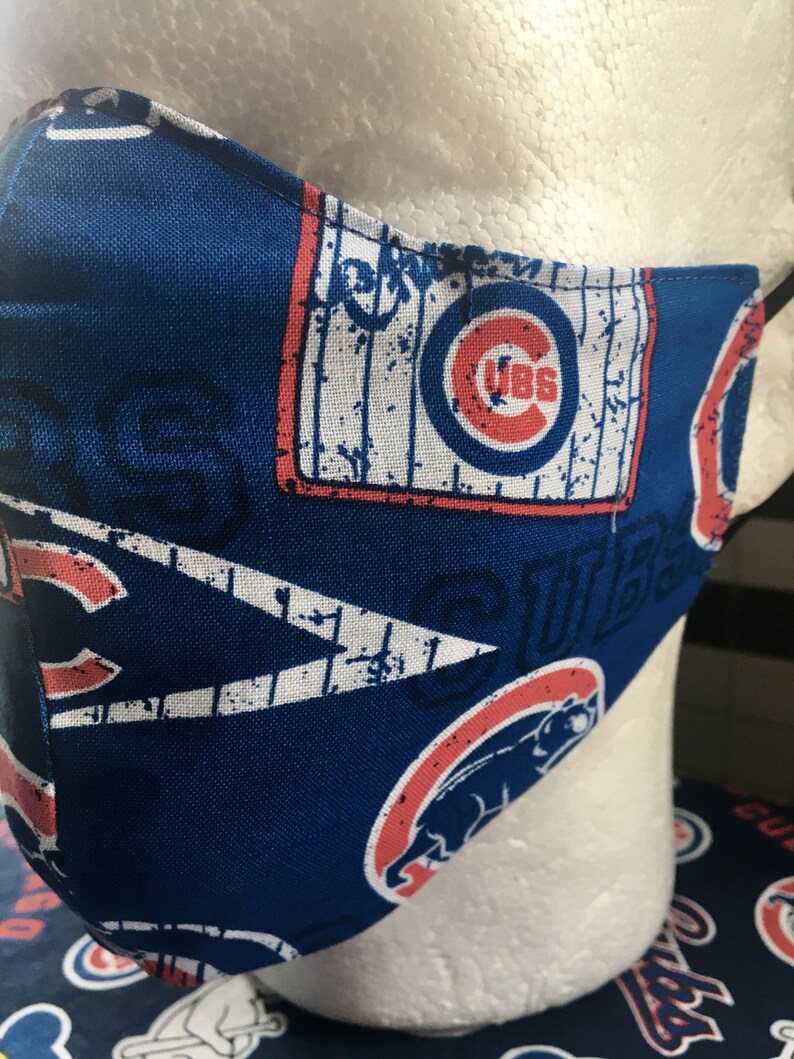 Chicago Cubs Cubby Bear Face Mask Reversible Adjustable | Etsy