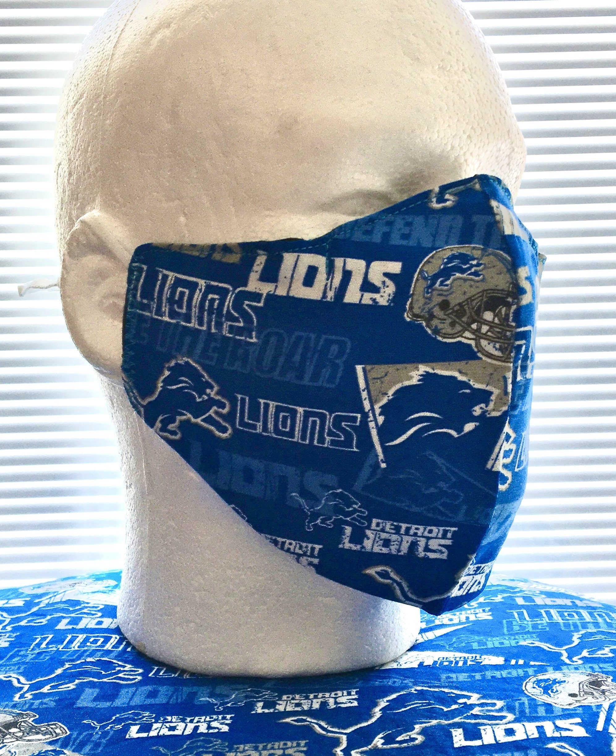 Detroit Lions Retro Fabric Mask - Etsy