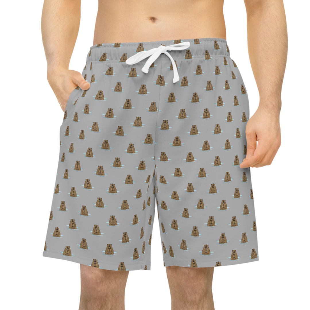 CAPYBARA Shorts Man Capybara Pockets Grey Long Shorts for Men Boys ...