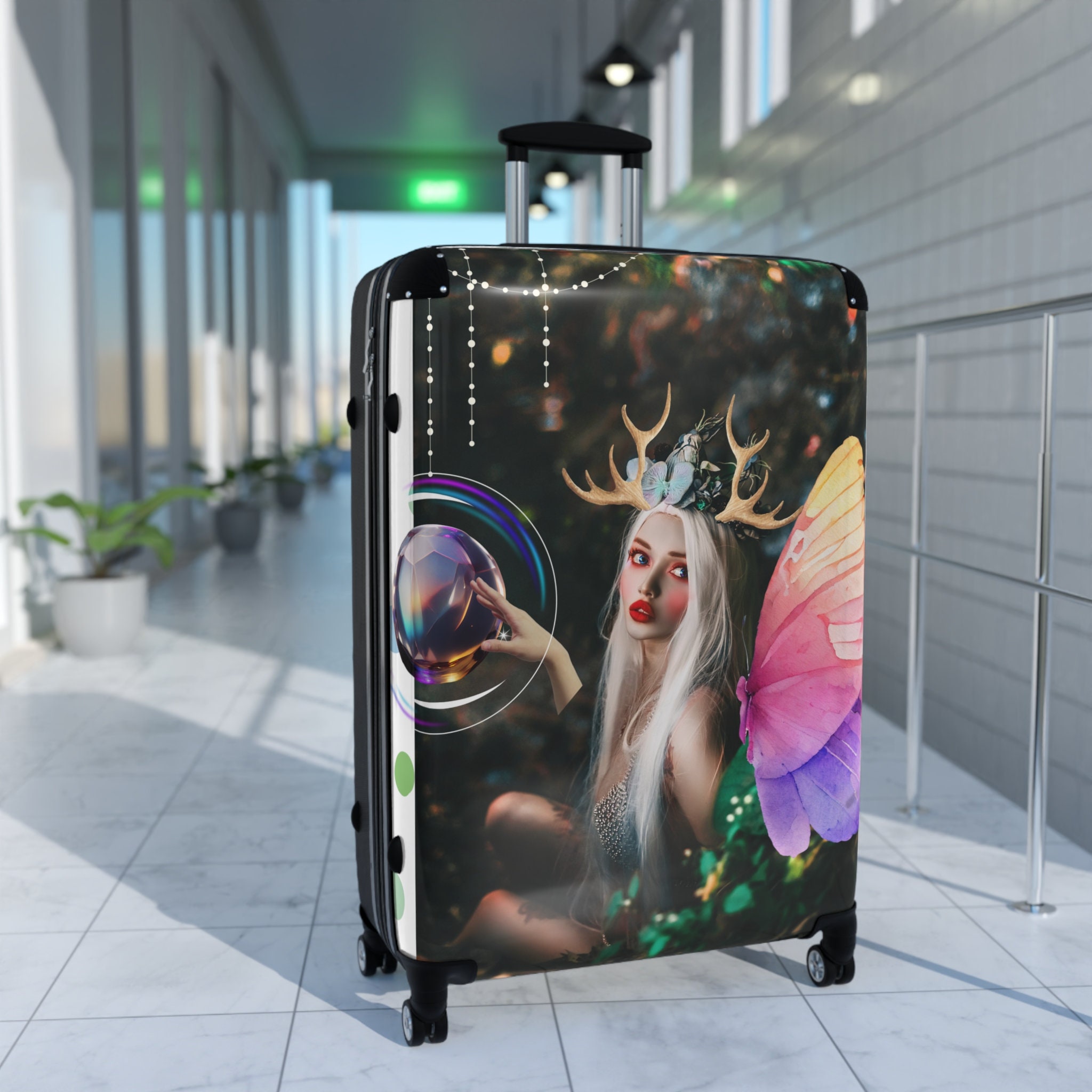Standout Luggage Woodland Fairy Whimsical Art Rolling Suitcase Luggage ...