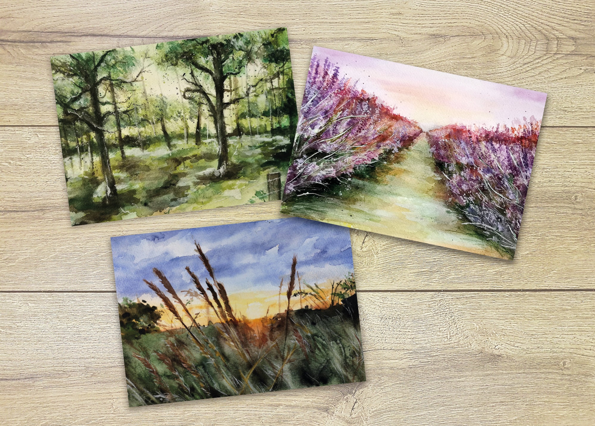 Paper & Party Supplies Postcard Set Watercolor Landscape ~ Greeting ...