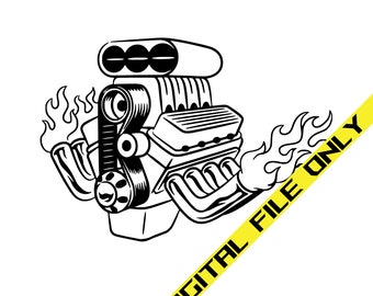 V8 Engine Svg | Etsy