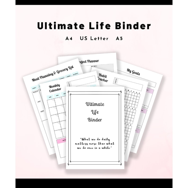 Ultimate Life Binder, Ultimate Life Planner, Printable Planner Pages ...