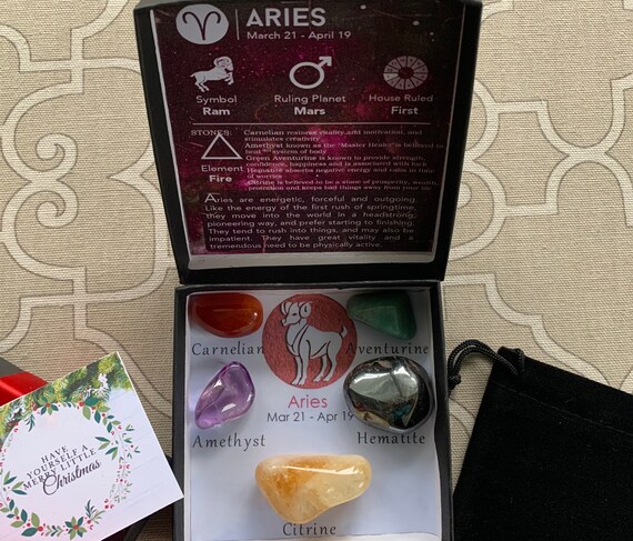 Aries Crystals Healing Stones/Zodiac Crystals/Customizable | Etsy