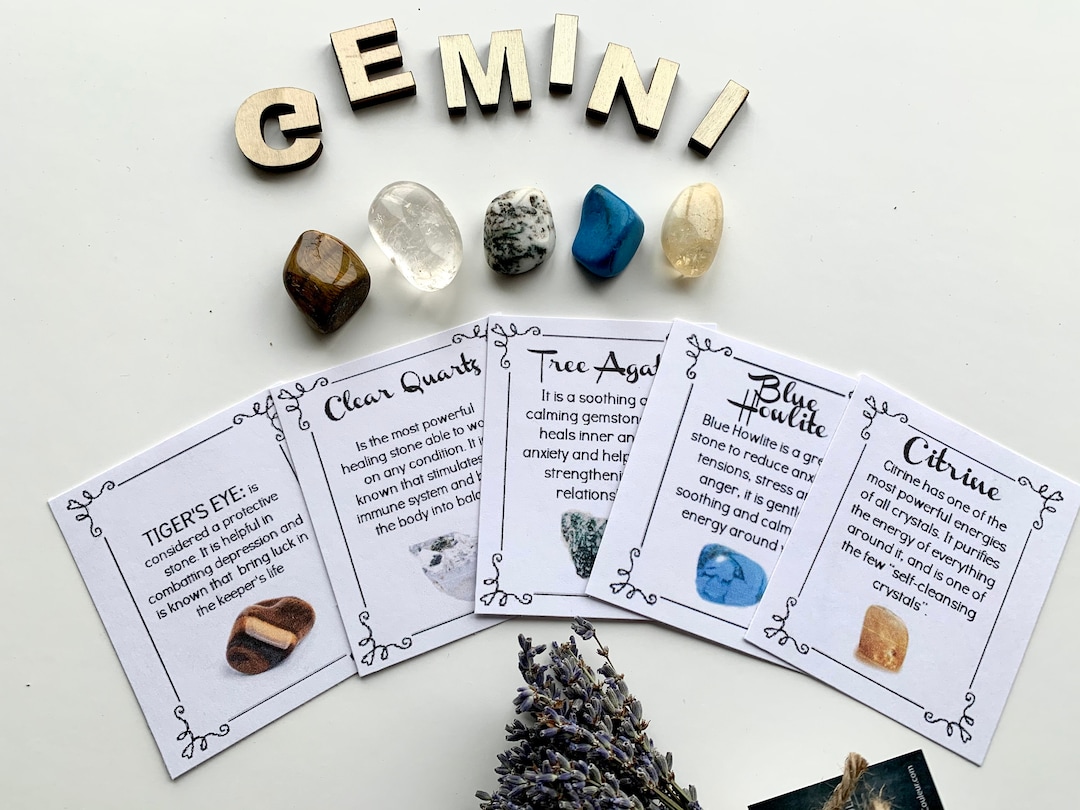 Gemini Crystals Kit/gemini Zodiac Tumbled Stones/gemini Birthstone Set ...