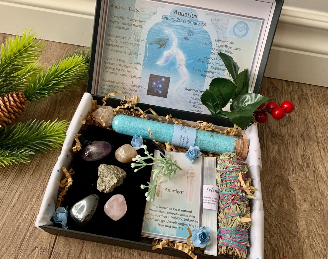Deluxe Aquarius Crystals Gift Set/personalized Gift Box/aquarius ...