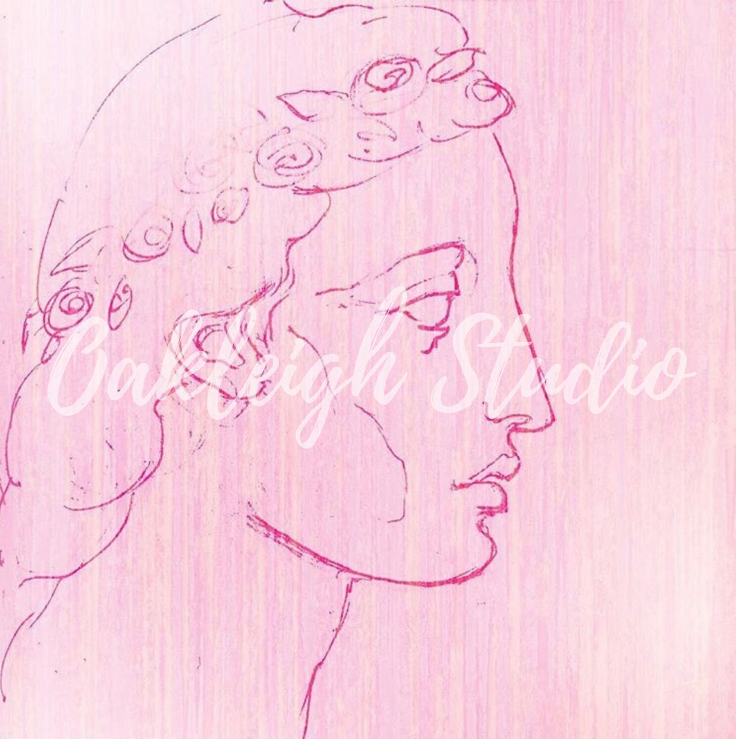 Art-print Pink Aphrodite Greek Style Face Wall Art A3 or A4 Size ...