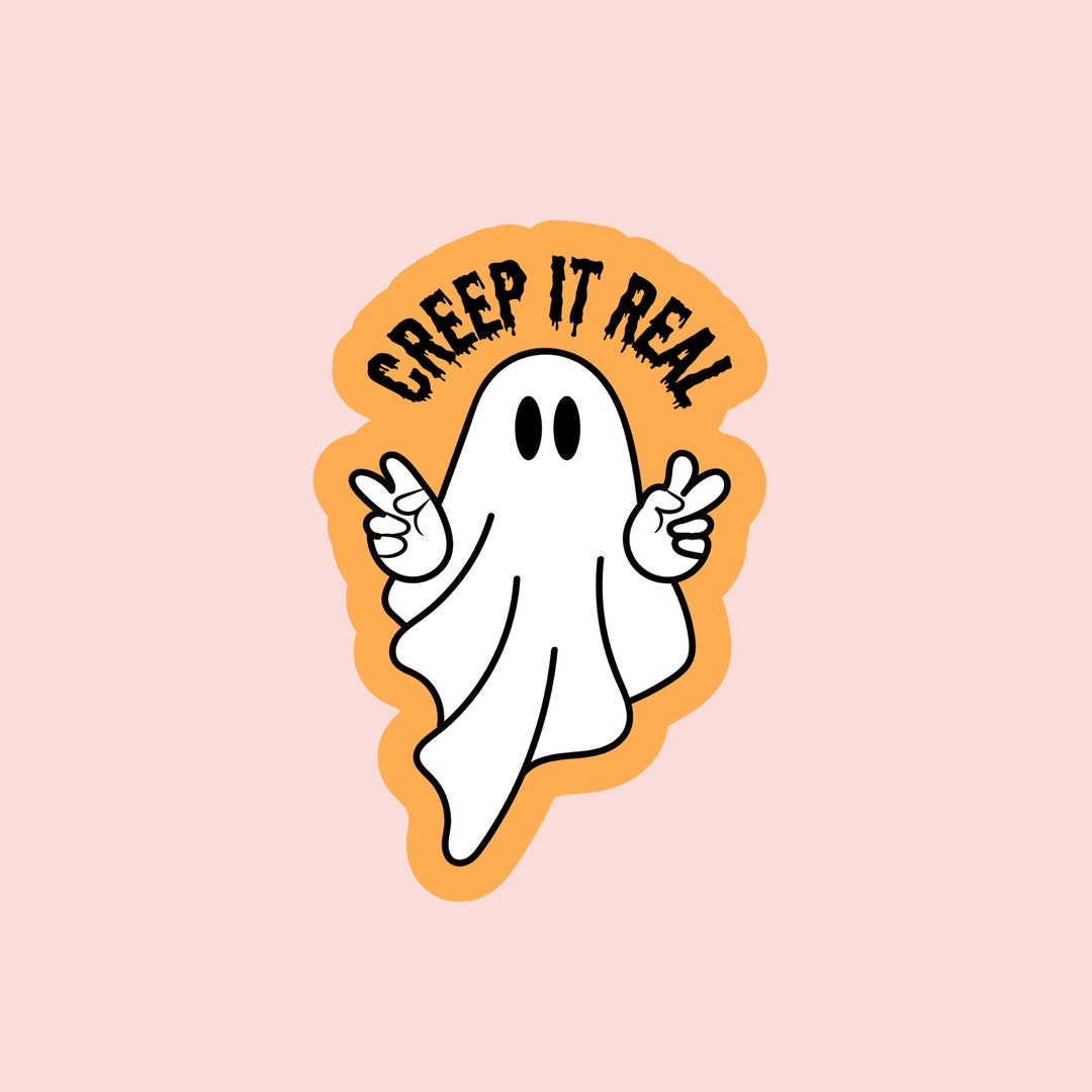 Creep It Real Sticker, Ghost Sticker, Halloween Sticker, Peace Sign ...