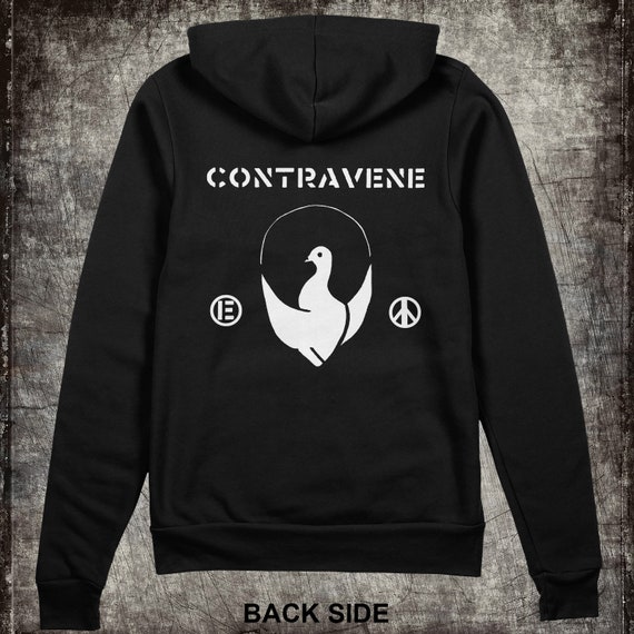 CONTRAVENE Peace Dove Zip up Hoodie Sweatshirt Punk | Etsy