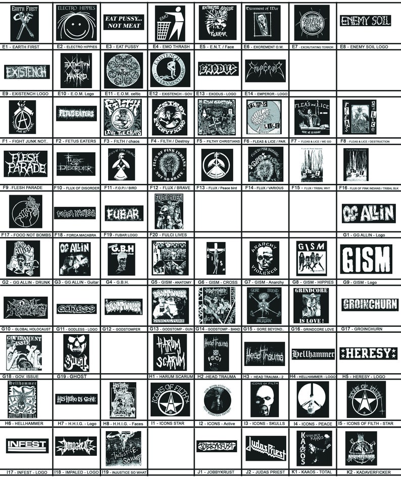 E K Punk Patches Grindcore Thrash Crust Anarcho - Etsy
