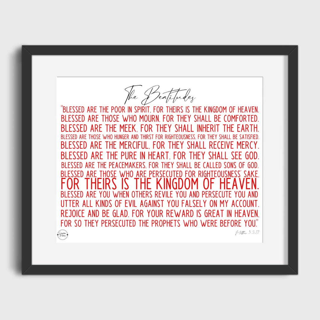 The Beatitudes Matthew 5 Bible Verse Design // Scripture Pictures ...