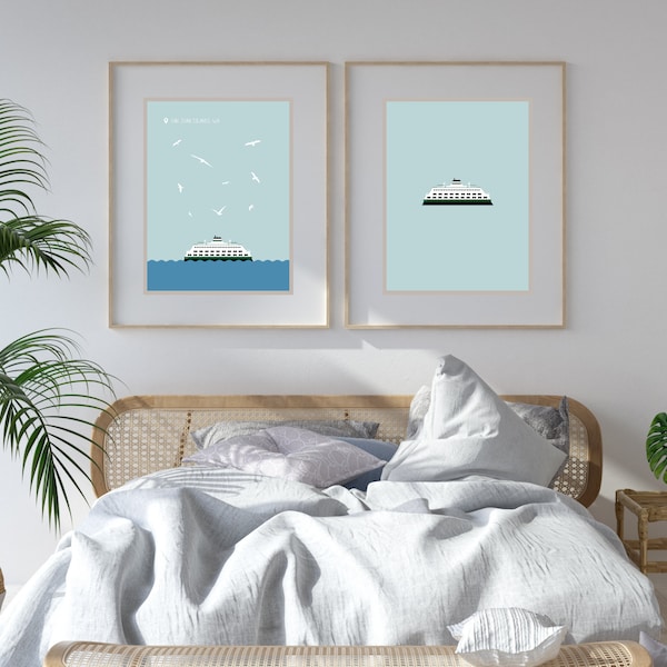 Washington State Ferry Poster - Etsy