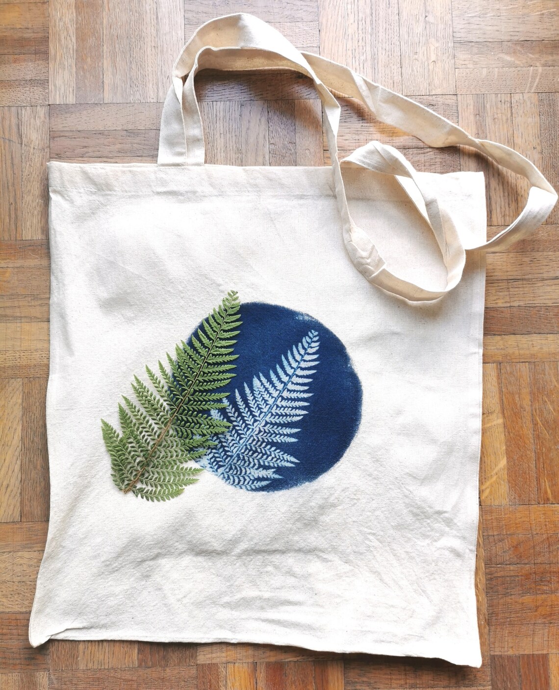 Cyanotype tote bag fern | Etsy