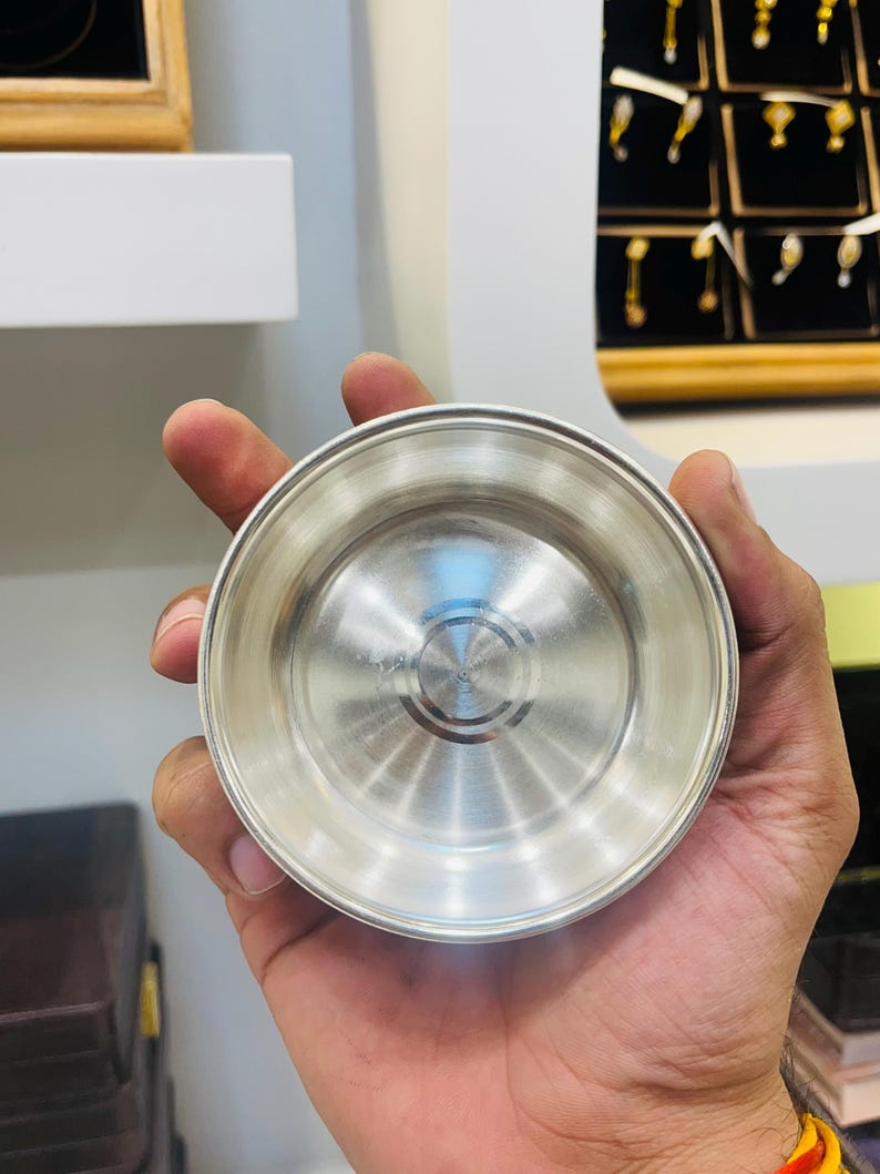 Handcrafted Pure Silver Bowl Pure Silver Bowl With Floral Engraving for ...